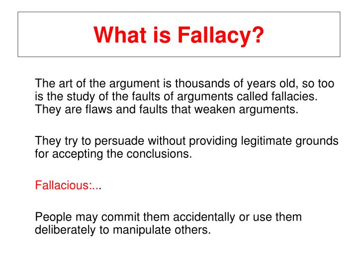 PPT - Logical Fallacies PowerPoint Presentation - ID:3009524