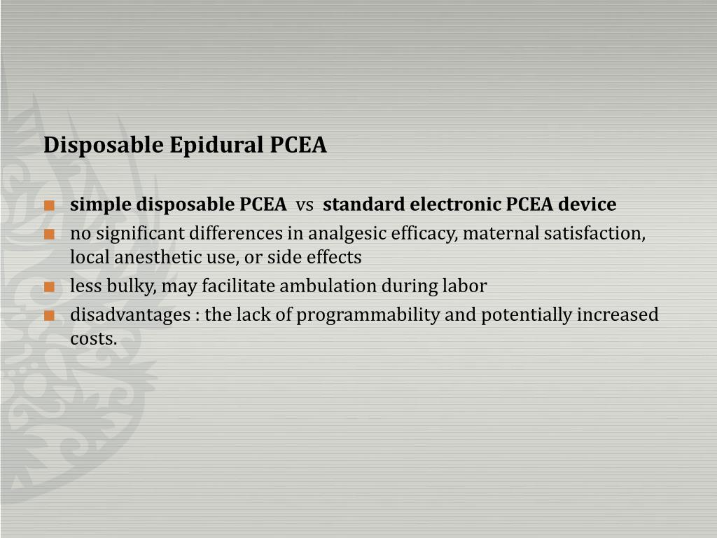 PPT - Patient-Controlled Epidural Analgesia for Labor PowerPoint ...