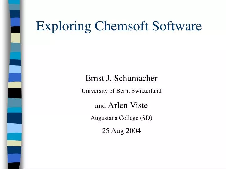 PPT - Exploring Chemsoft Software PowerPoint Presentation, free download - ID:3009591