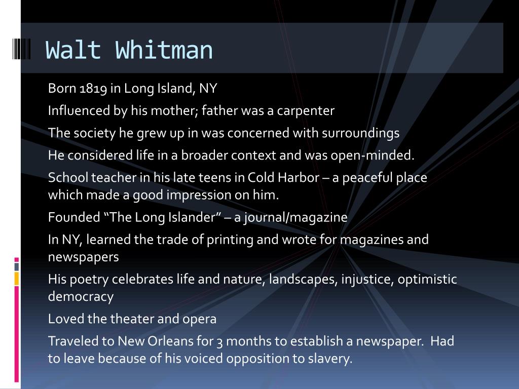 PPT - American Poetry in the mid-1800’s PowerPoint Presentation, free ...