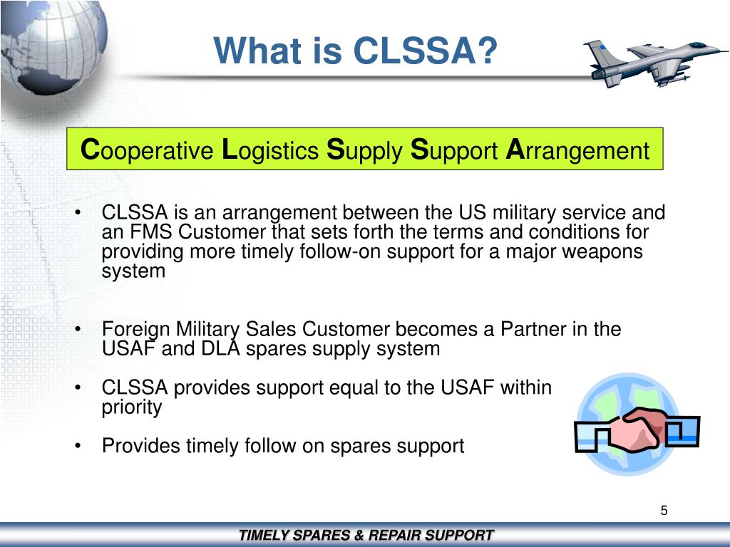 PPT - Air Force Cooperative Logistics Supply Support Arrangement (CLSSA ...
