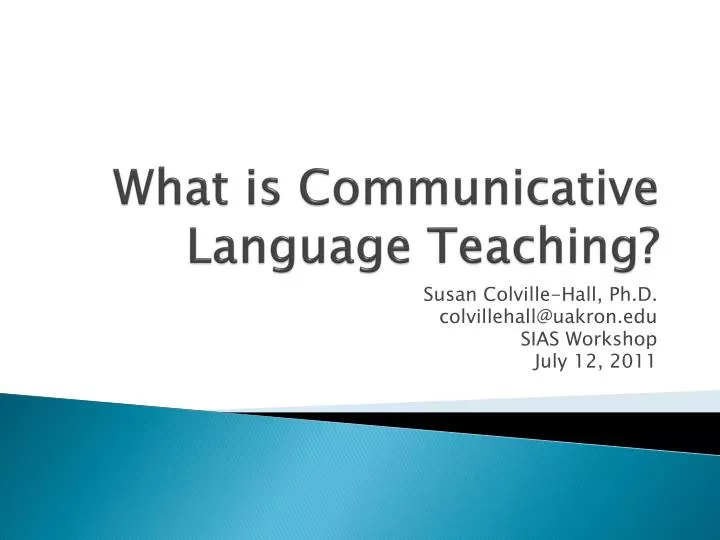 PPT What Is Communicative Language Teaching PowerPoint Presentation PPT What Is Communicative Language Teaching PowerPoint Presentation