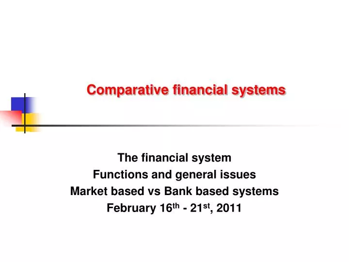 PPT - Comparative financial systems PowerPoint Presentation, free ...