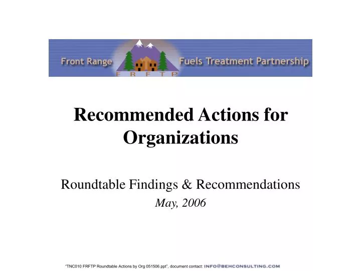 PPT - Recommended Actions for Organizations PowerPoint Presentation ...