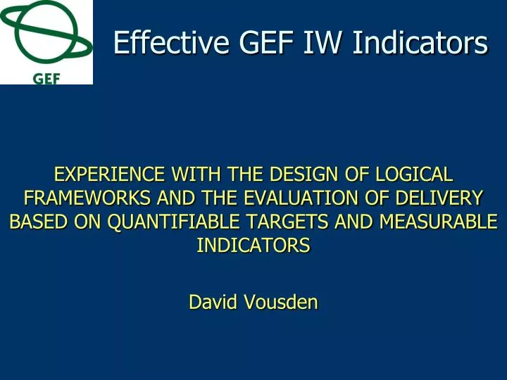 PPT - Effective GEF IW Indicators PowerPoint Presentation, free ...
