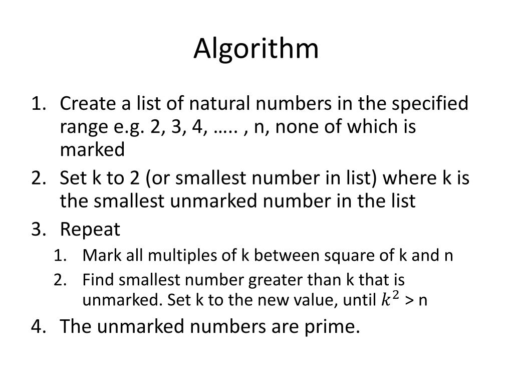 Ppt Sieve Of Eratosthenes Powerpoint Presentation Free Download Id 3010744