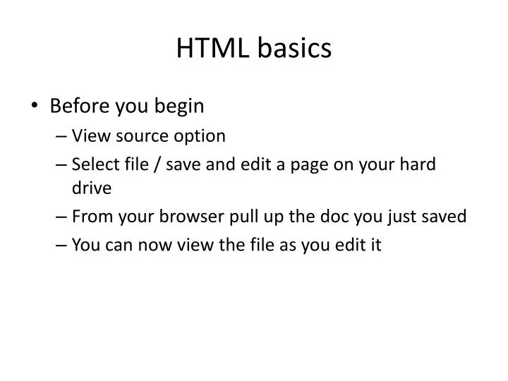 PPT - HTML basics PowerPoint Presentation, free download - ID:3010865