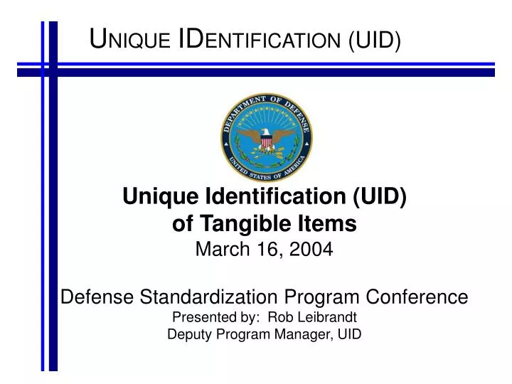 PPT - DoD Vision for Unique Item Marking PowerPoint Presentation, free ...