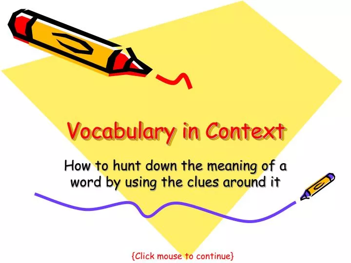 PPT - Vocabulary in Context PowerPoint Presentation, free download - ID ...