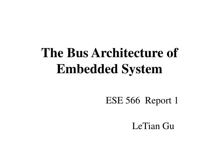 Ppt The Bus Architecture Of Embedded System Powerpoint Presentation 9157