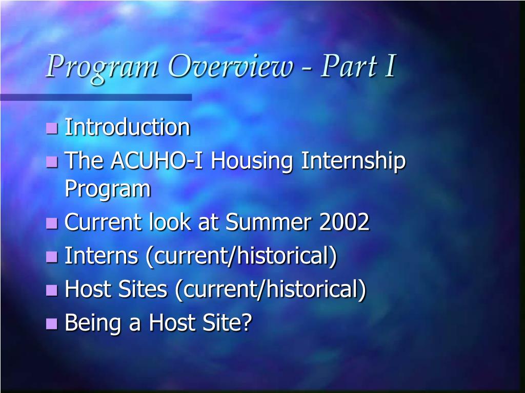 PPT - Celebrating 25 years of the ACUHO-I Housing Internship Program PowerPoint Presentation ...
