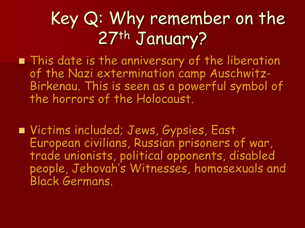 PPT - HOLOCAUST MEMORIAL DAY: 27 TH JANUARY 2007 PowerPoint ...