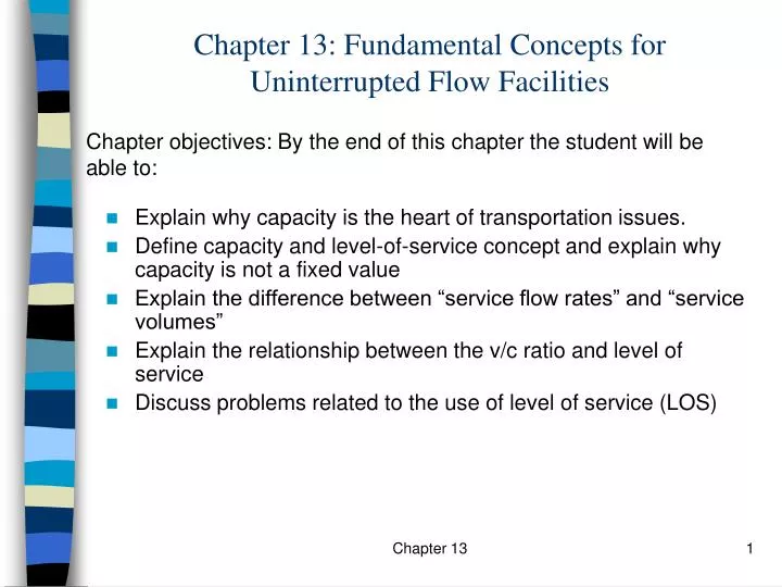 PPT - Chapter 13: Fundamental Concepts for Uninterrupted Flow ...