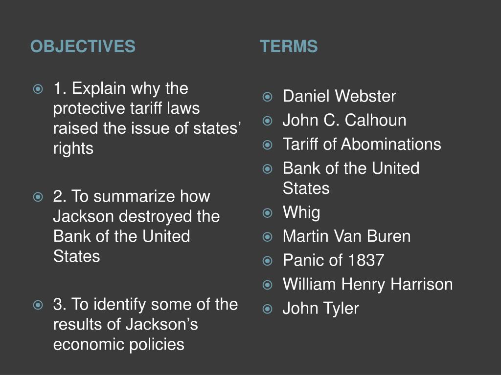 PPT - Ch. 7, Sect. 4 Jackson, States’ Rights, and the National Bank ...