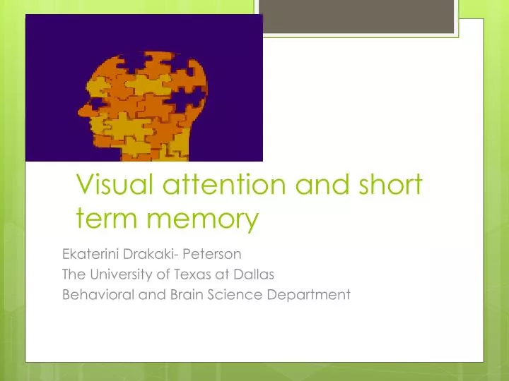 PPT - Visual attention and short term memory PowerPoint Presentation ...