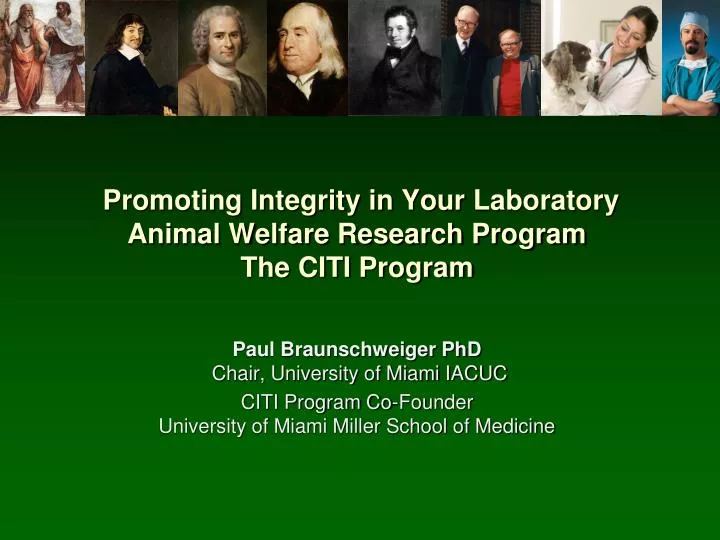 PPT - Promoting Integrity in Your Laboratory Animal Welfare Research ...