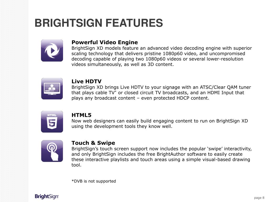 PPT - By BrightSign, the market leader in digital signage media players ...
