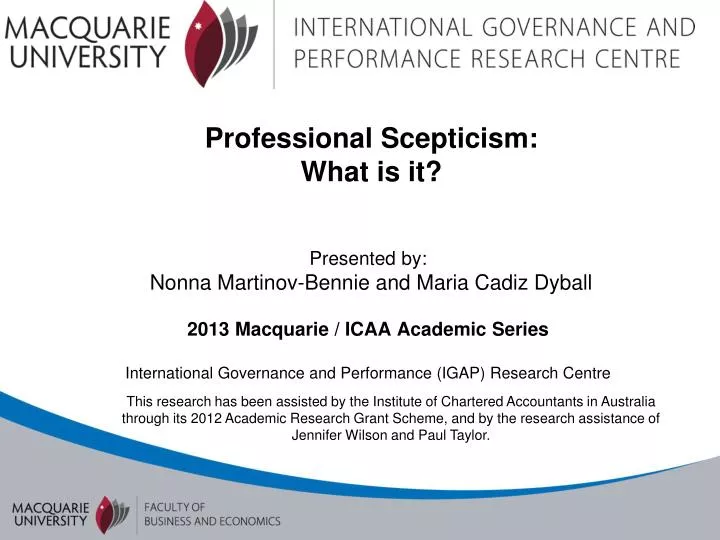 PPT - Professional Scepticism: What is it? PowerPoint Presentation ...