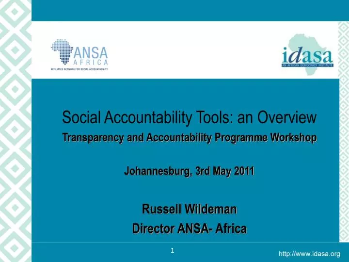 PPT - Social Accountability Tools: an Overview Transparency and ...