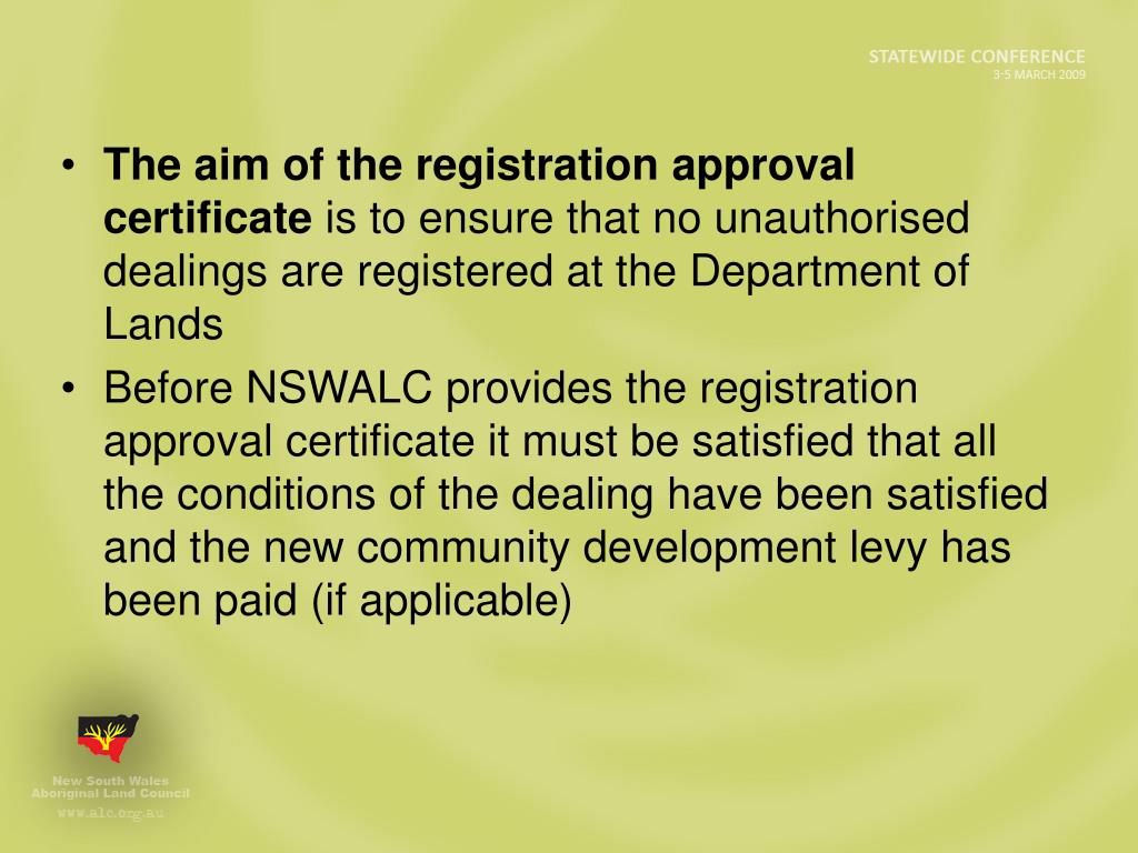 PPT - Land Dealings amendments to Aboriginal Land Rights Act 1983 ...