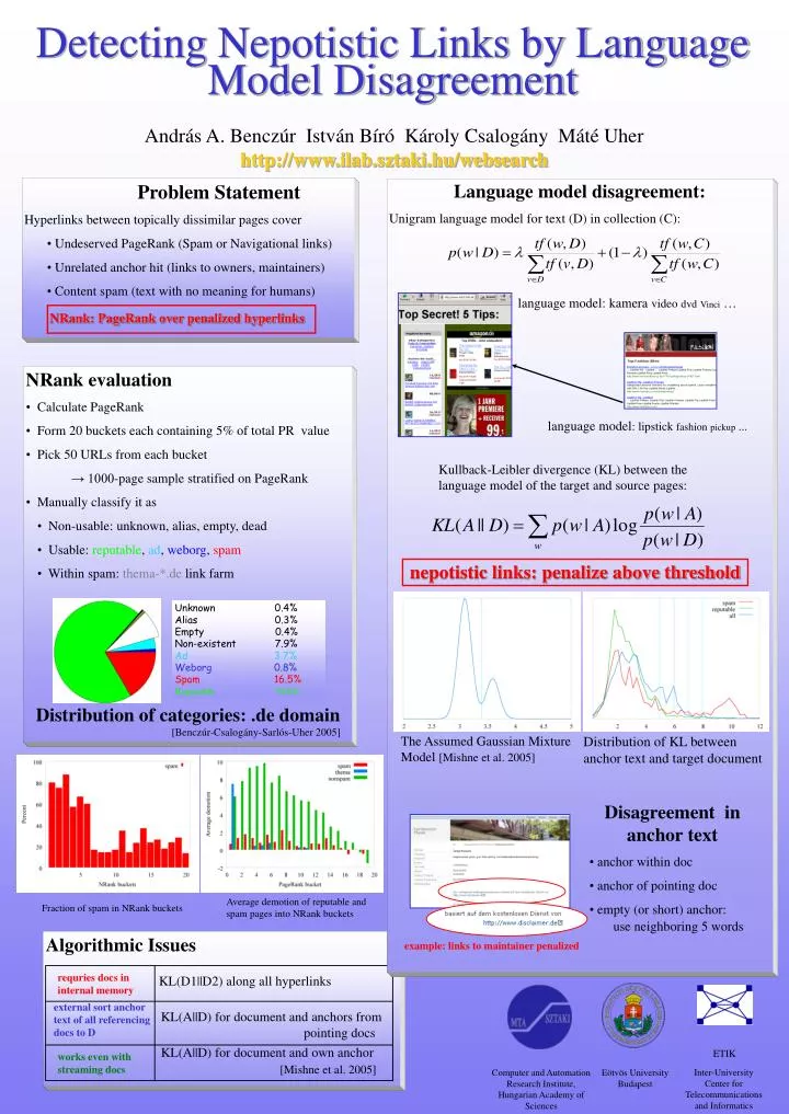 PPT - Detecting Nepotistic Links by Language Model Disagreement ...