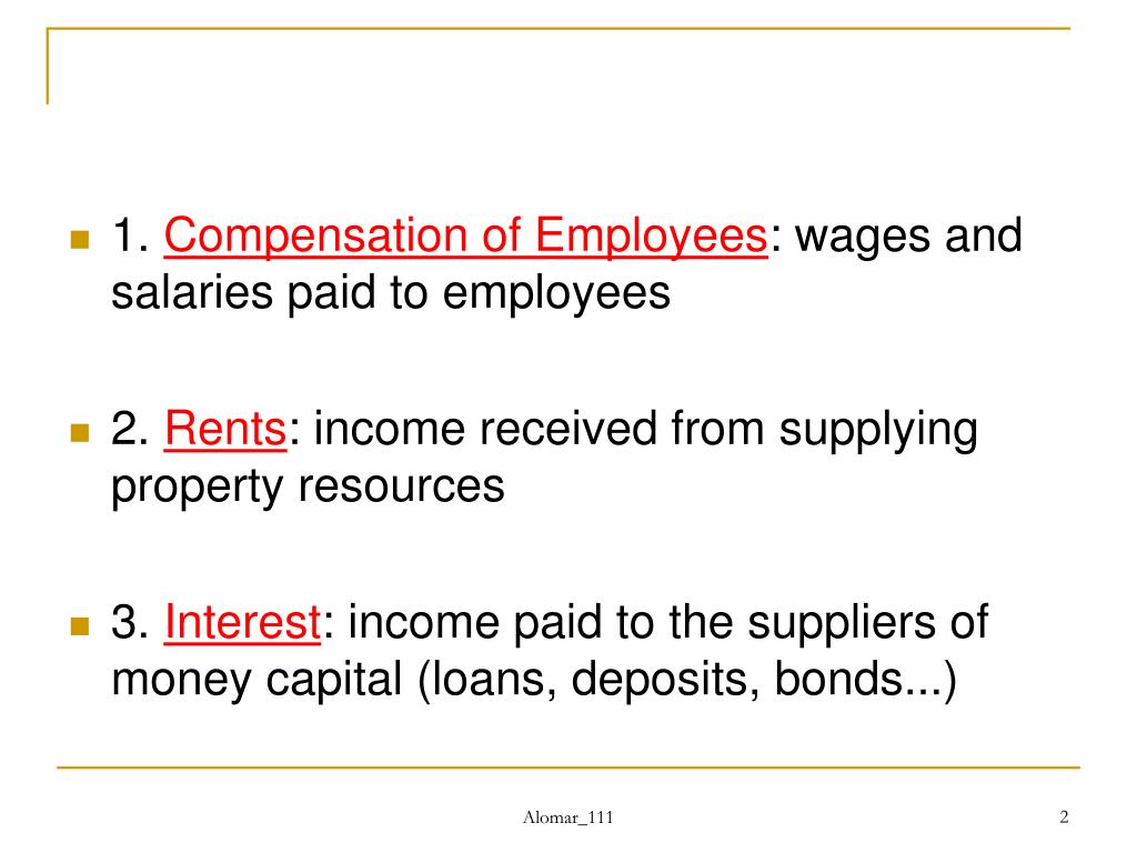 PPT - The Income Approach Components of National Income PowerPoint ...