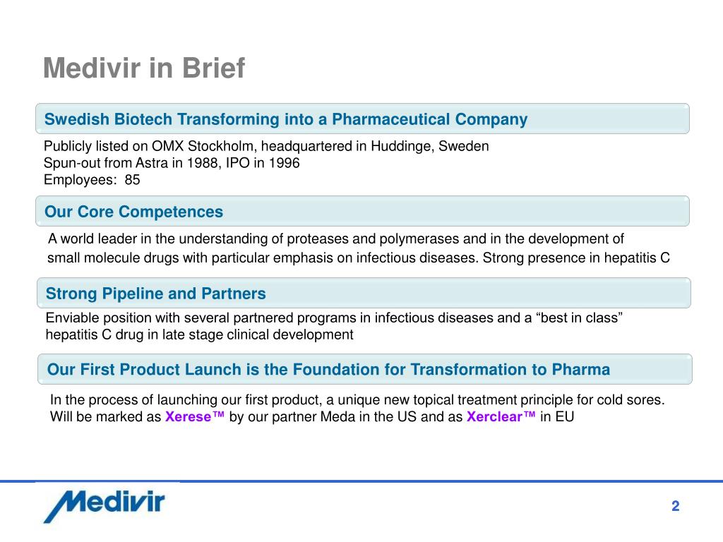PPT - SEB Aktiehandel Småbolagsdag 15:e september 2010 Medivir ...