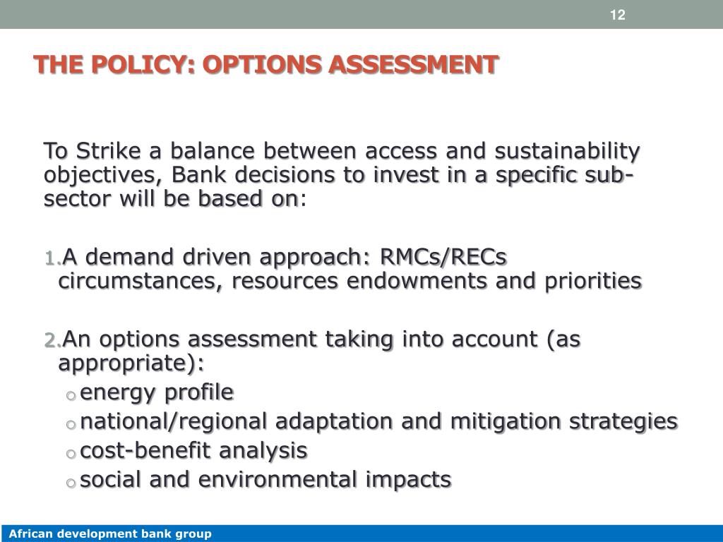 PPT - ENERGY SECTOR POLICY AFRICAN DEVELOPMENT BANK GROUP PowerPoint ...