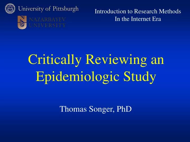 PPT - Thomas Songer, PhD PowerPoint Presentation, free download - ID ...