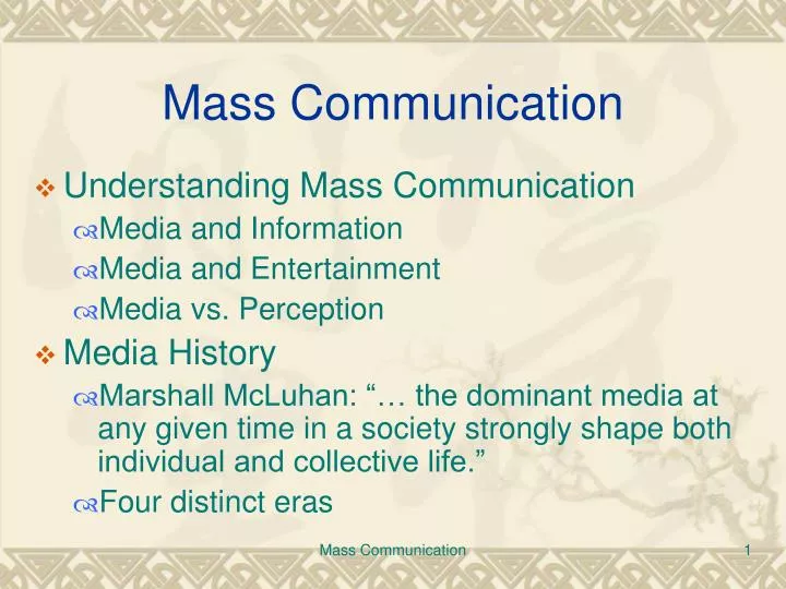 PPT - Mass Communication PowerPoint Presentation, free download - ID ...