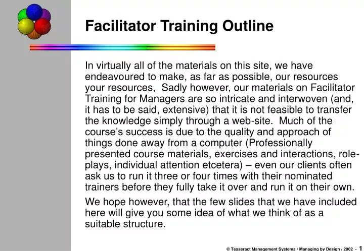 PPT - Facilitator Training Outline PowerPoint Presentation, free ...