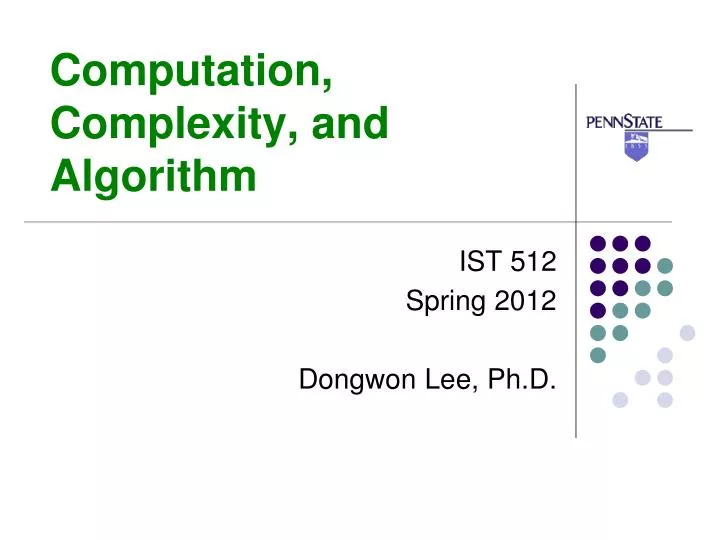 Ppt Computation Complexity And Algorithm Powerpoint Presentation 8226