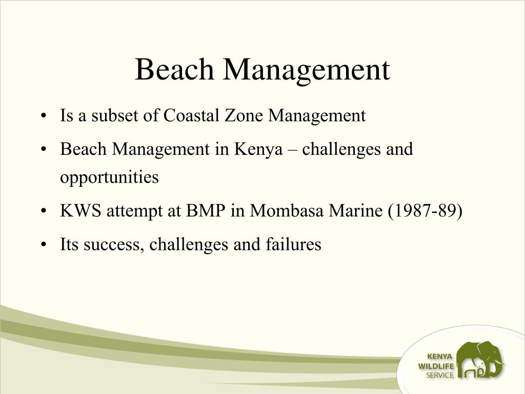 PPT - BEACH MANAGEMENT PROGRAMME (BMP) Arthur Tuda Senior Warden ...