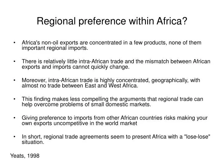 PPT - Regional preference within Africa? PowerPoint Presentation, free ...