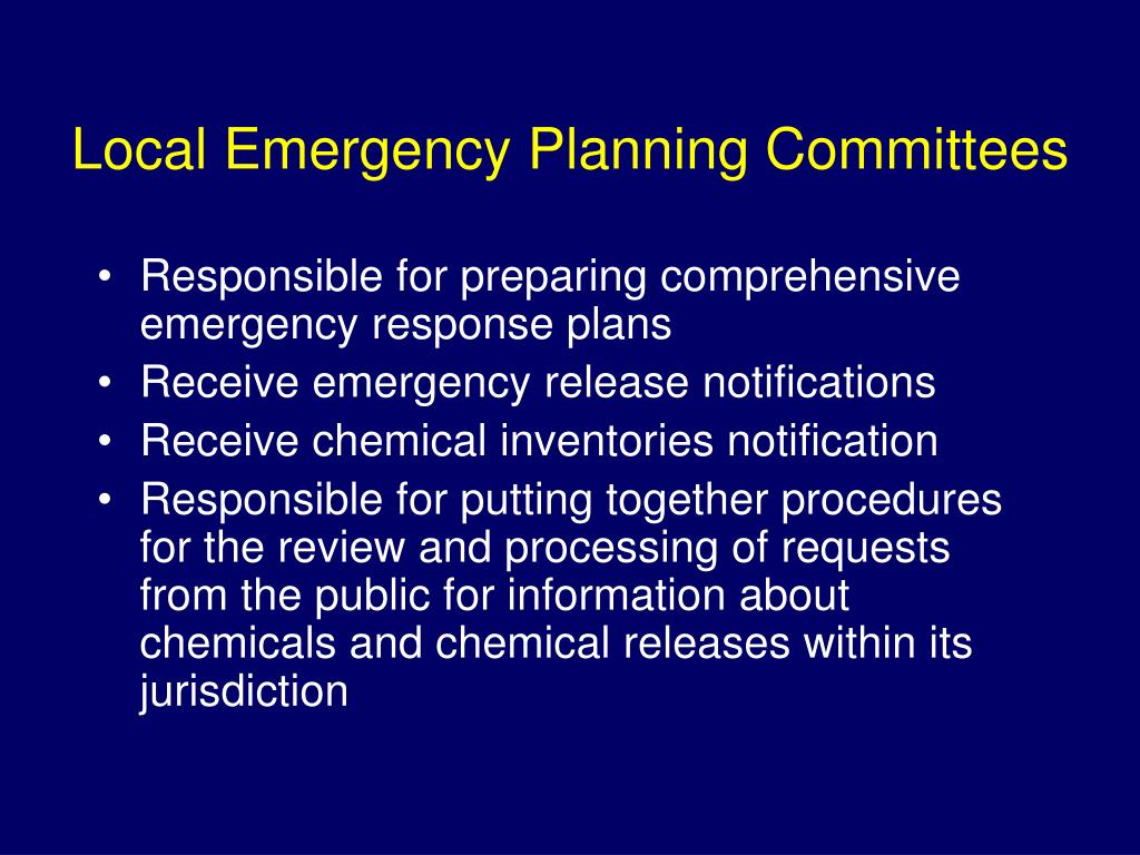 PPT - Industry’s Role in A Local Emergency Planning Committee ...