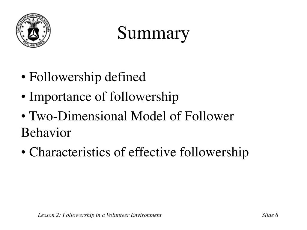 PPT - Followership in a Volunteer Environment PowerPoint Presentation ...