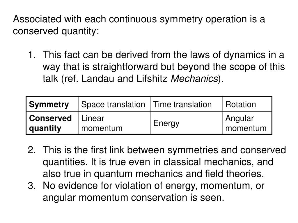 PPT - Symmetries and conservation laws: What do we mean by a symmetry ...