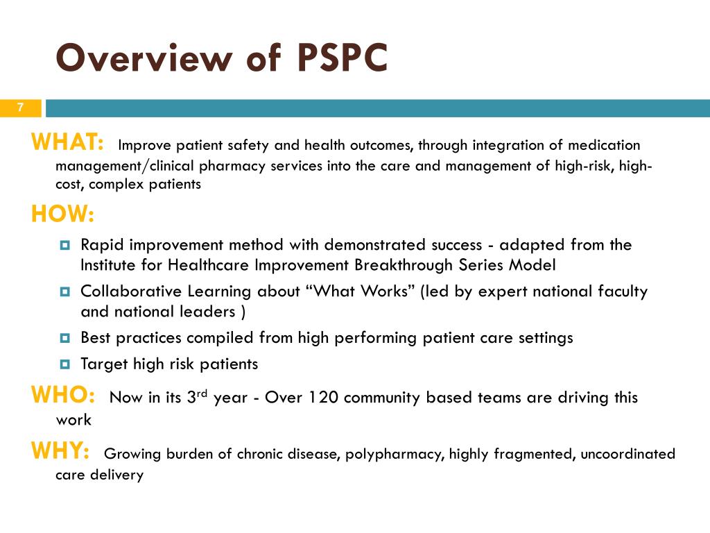 PPT - Patient Safety and Clinical Pharmacy Services Collaborative (PSPC ...