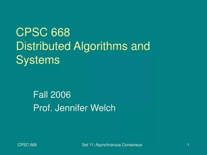 Ppt Cpsc 668 Distributed Algorithms And Systems Powerpoint Presentation Id3014923