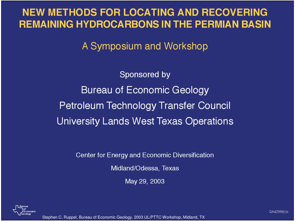 PPT - Stephen C. Ruppel, Bureau of Economic Geology, 2003 UL/PTTC ...