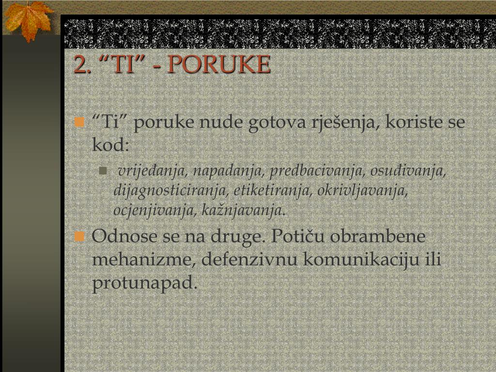 PPT - “JA” PORUKE I AKTIVNO SLUŠANJE PowerPoint Presentation, free ...