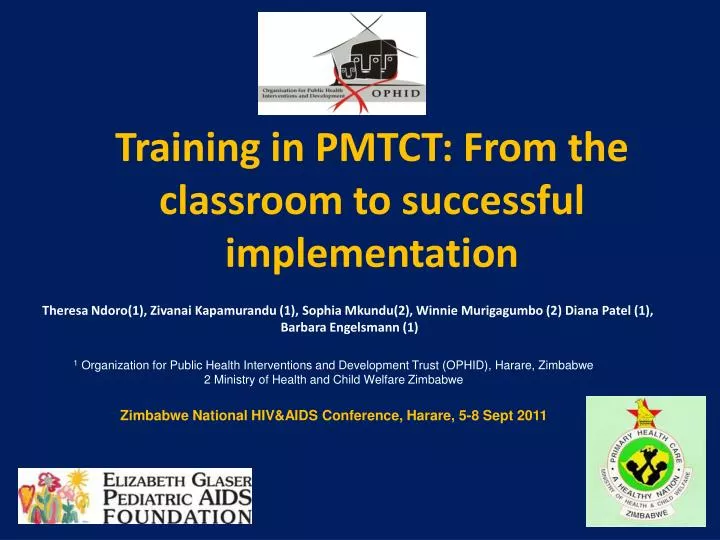PPT - Training in PMTCT: From the classroom to successful ...