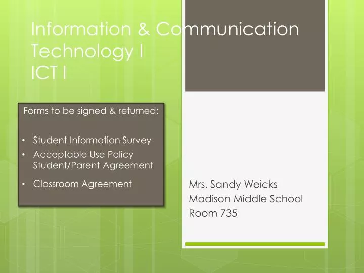 PPT - Information & Communication Technology I ICT I PowerPoint ...