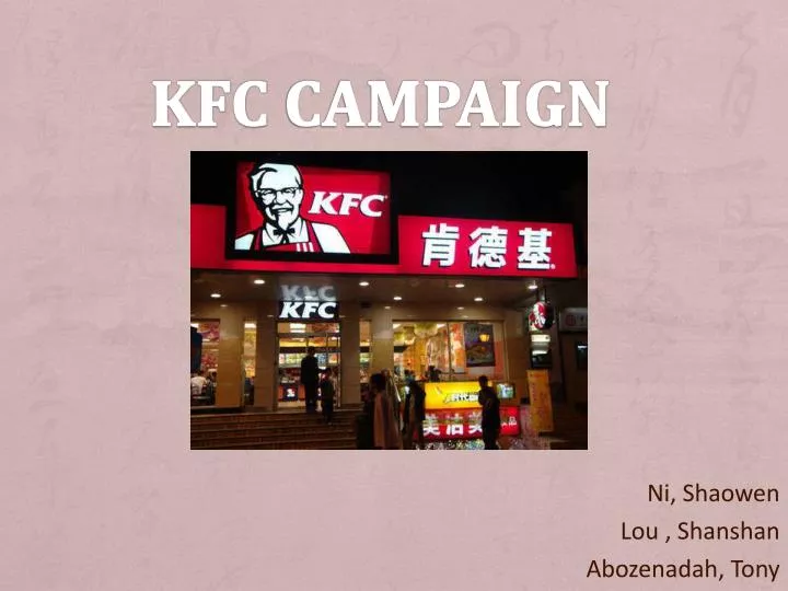 PPT - KFC campaign PowerPoint Presentation, free download - ID:3015847