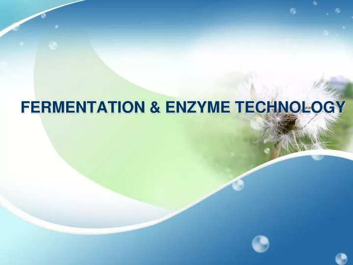 PPT - FERMENTATION & ENZYME TECHNOLOGY PowerPoint Presentation, free ...