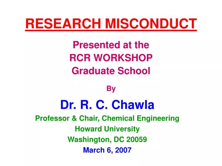 PPT - RESEARCH MISCONDUCT PowerPoint Presentation, free download - ID ...