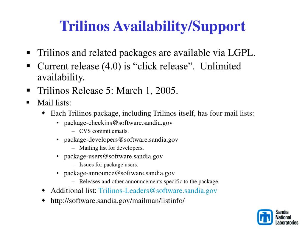 PPT - Trilinos Overview and Future Plans Michael A. Heroux Sandia ...