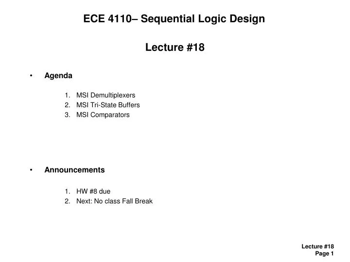 PPT - ECE 4110– Sequential Logic Design PowerPoint Presentation, free download - ID:3016939