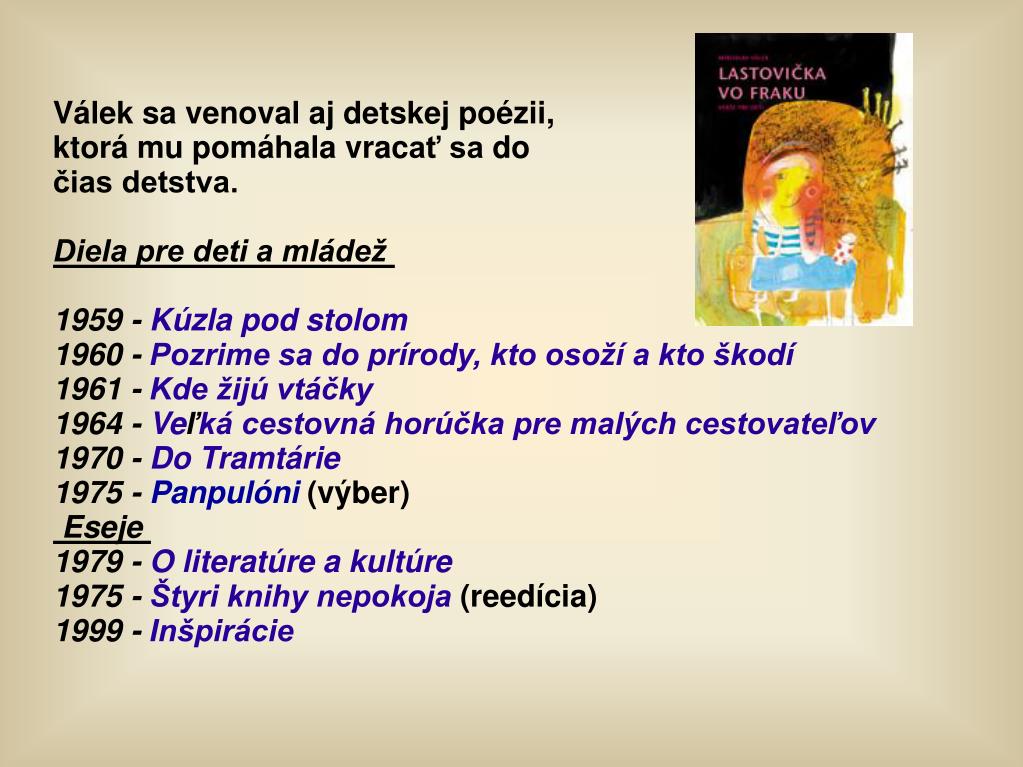PPT - MIROSLAV VÁLEK JESENNÁ LÁSKA PowerPoint Presentation, free ...