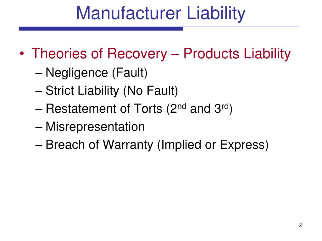 PPT - Product/System Safety – Legal Duties & Liability PowerPoint ...